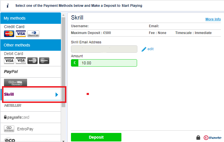 Open skrill account store